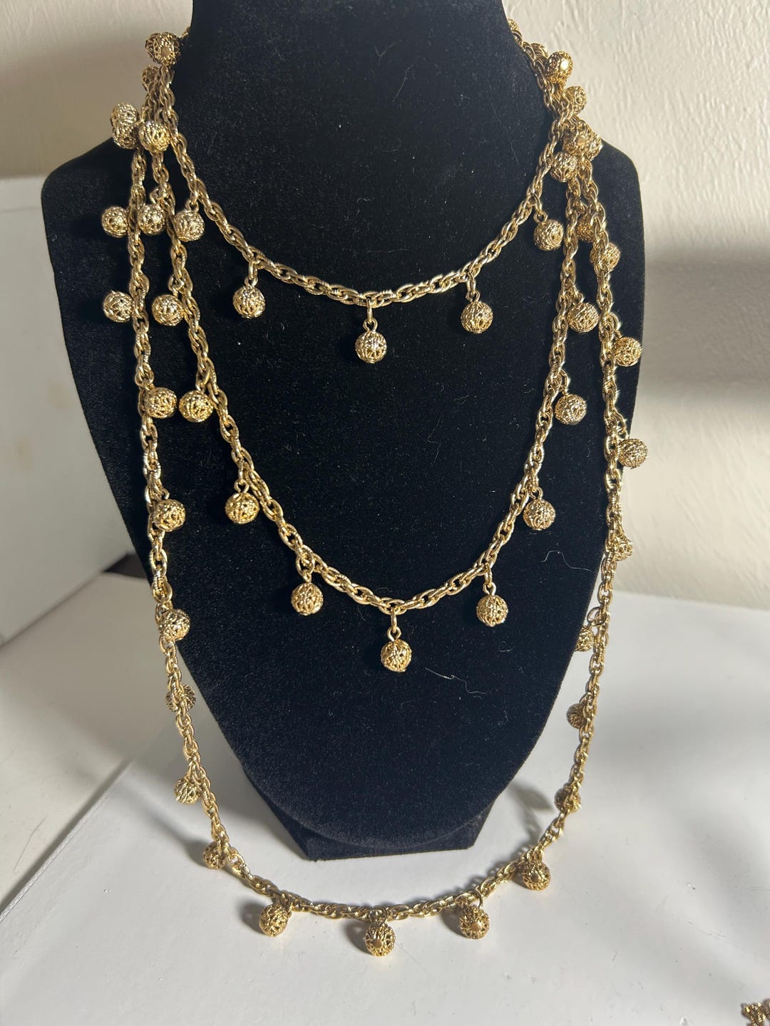 Vintage Napier Filigree Bead Necklace - Etsy