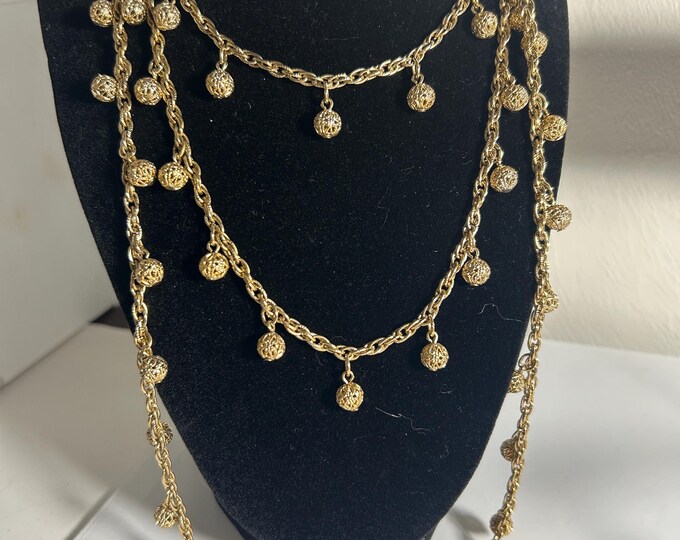 Vintage Napier Filigree Bead Necklace - Etsy