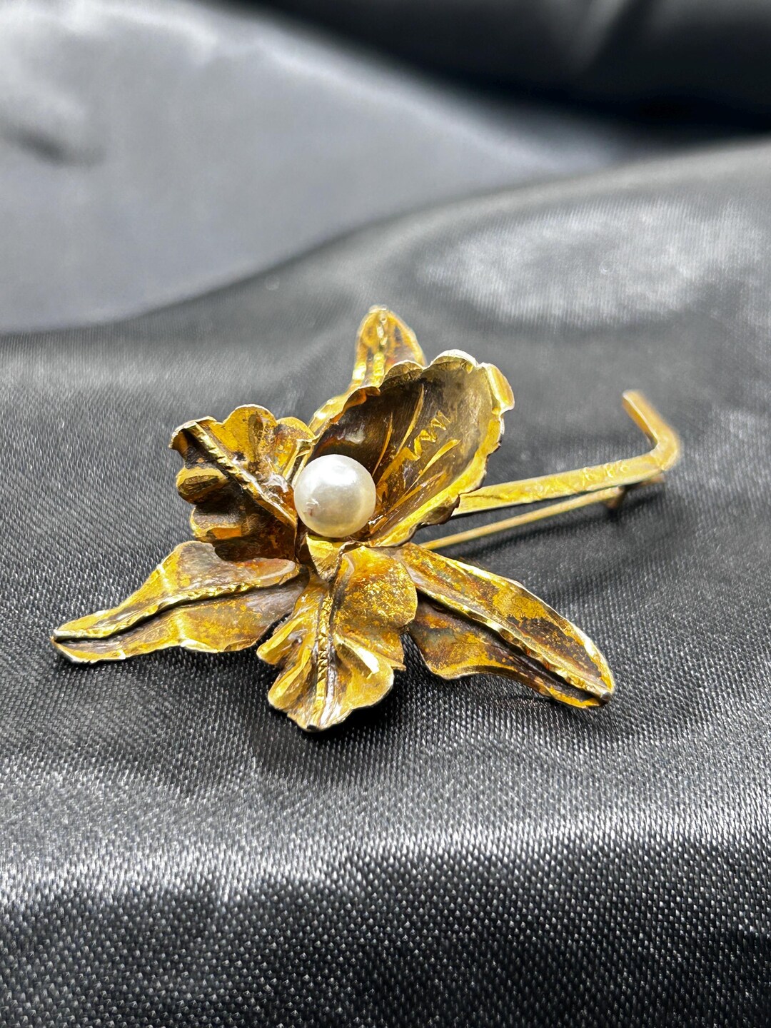 Vintage Sterling Vermil Iris Brooch - Etsy
