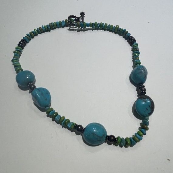 Genuine Turquoise Necklace 925 - Gem