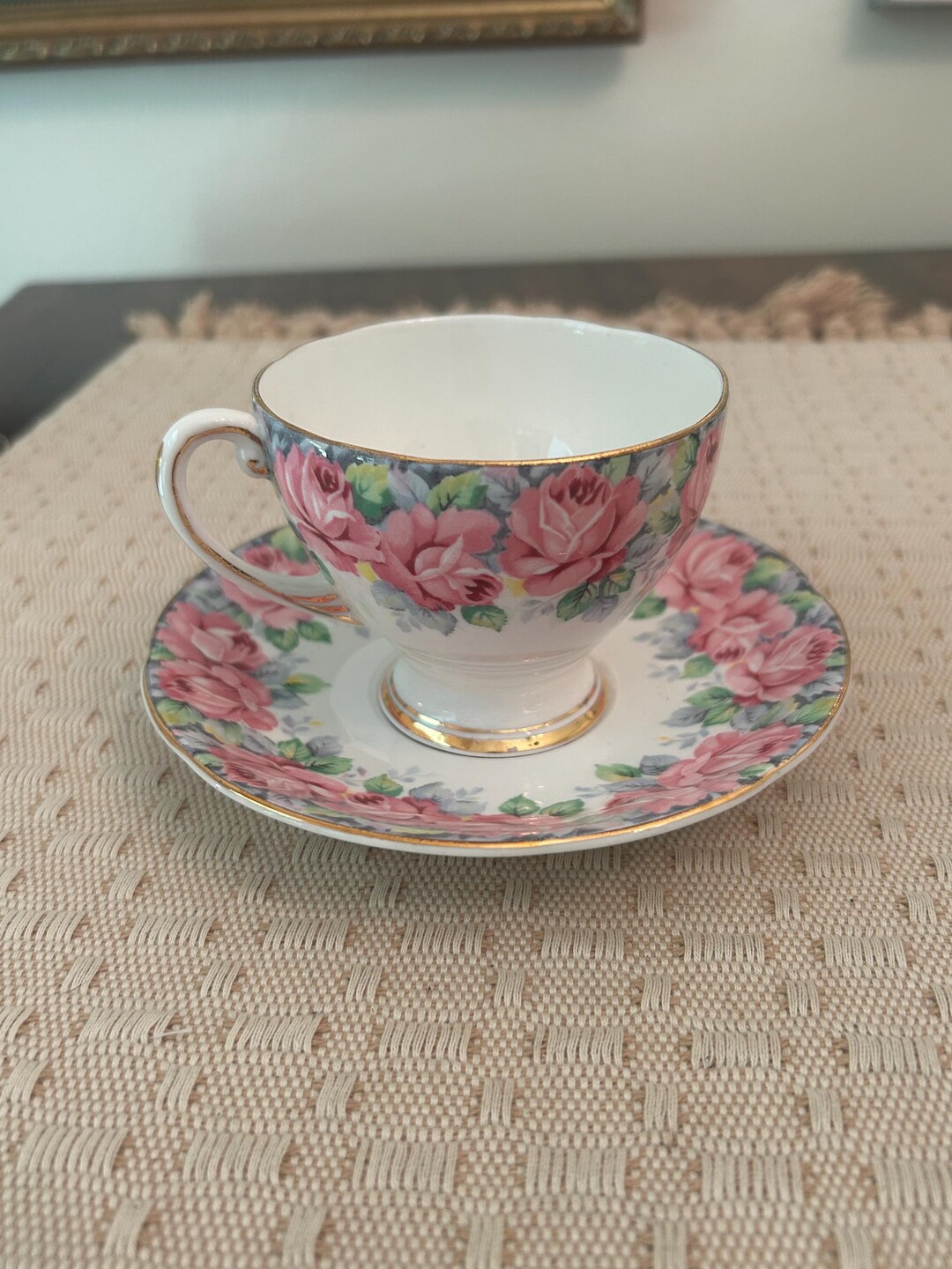 Rose of Sharon Bone China Tea Cup and Saucer - Etsy