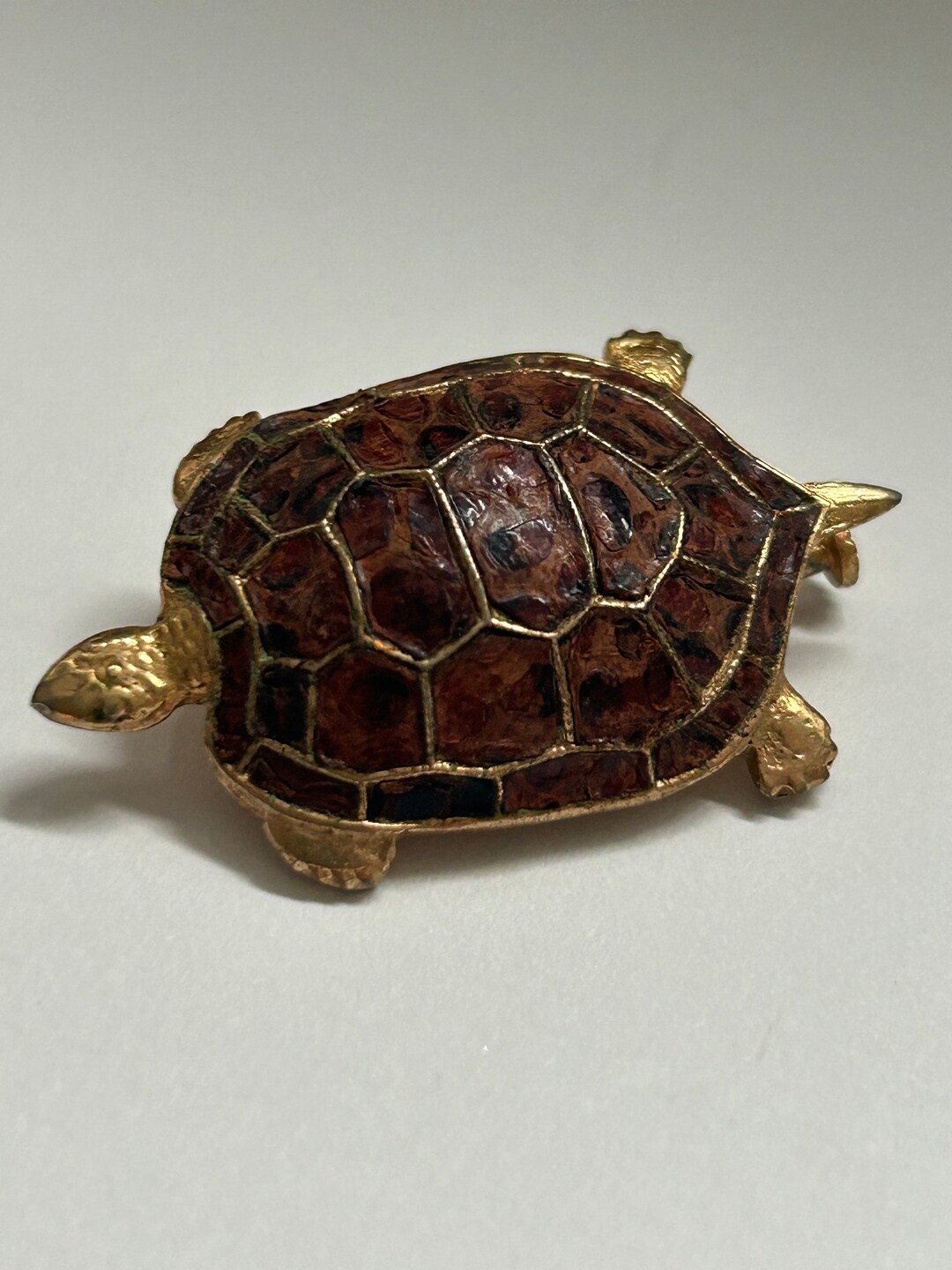 10K Gold Turtle Pin - Etsy