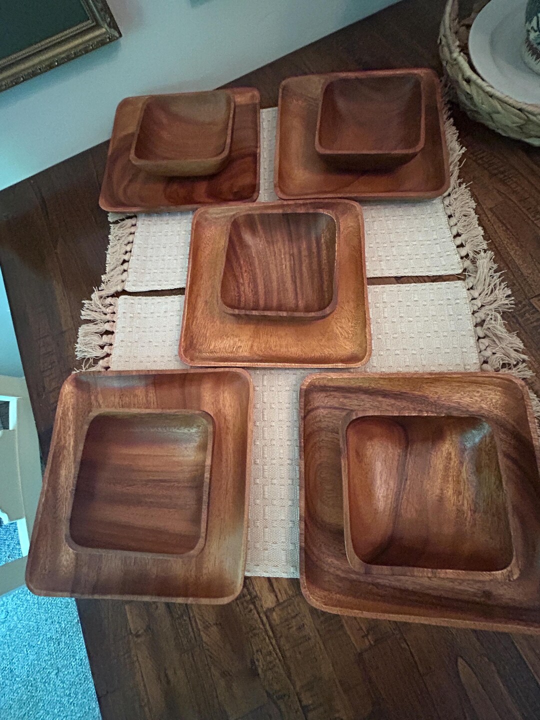 Vintage Acadia Wood Dining Set - Etsy