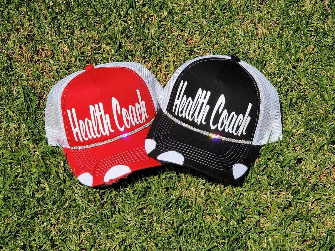 HEALTH COACH Bling Hat. Distressed and Traditional Trucker - Etsy