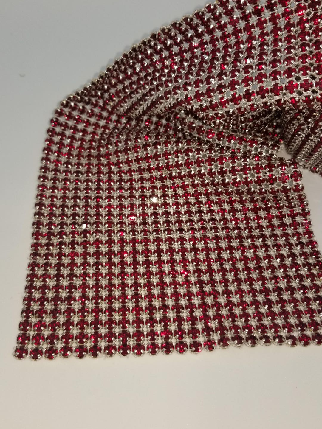 Rhinestone Trim - Crystal Trim - Dark Siam Red Rhinestone Chain Cup ...