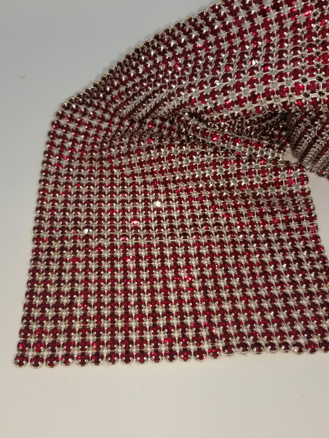 Rhinestone Trim - Crystal Trim - Dark Siam Red Rhinestone Chain Cup ...