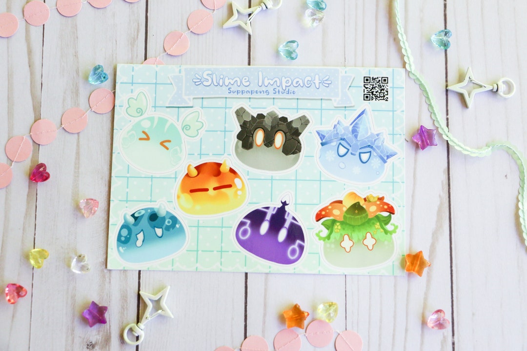Genshin Impact Slime Vinyl Weatherproof Sticker Sheet 5"x7" - Etsy