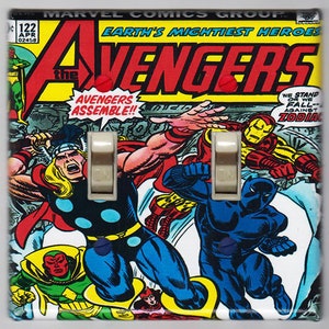 Avengers Double Light Switch Cover Plate Avengers 122 Marvel Comics ...