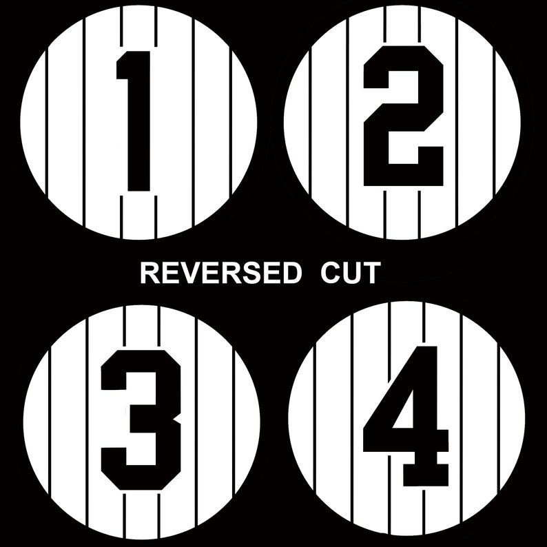 New York Yankees Retired Number Vinyl Decal New York Yankees | Etsy