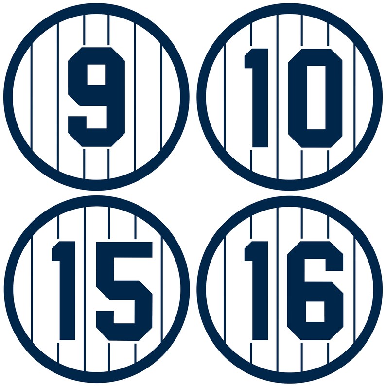 New York Yankees Retired Number Vinyl Decal New York Yankees | Etsy