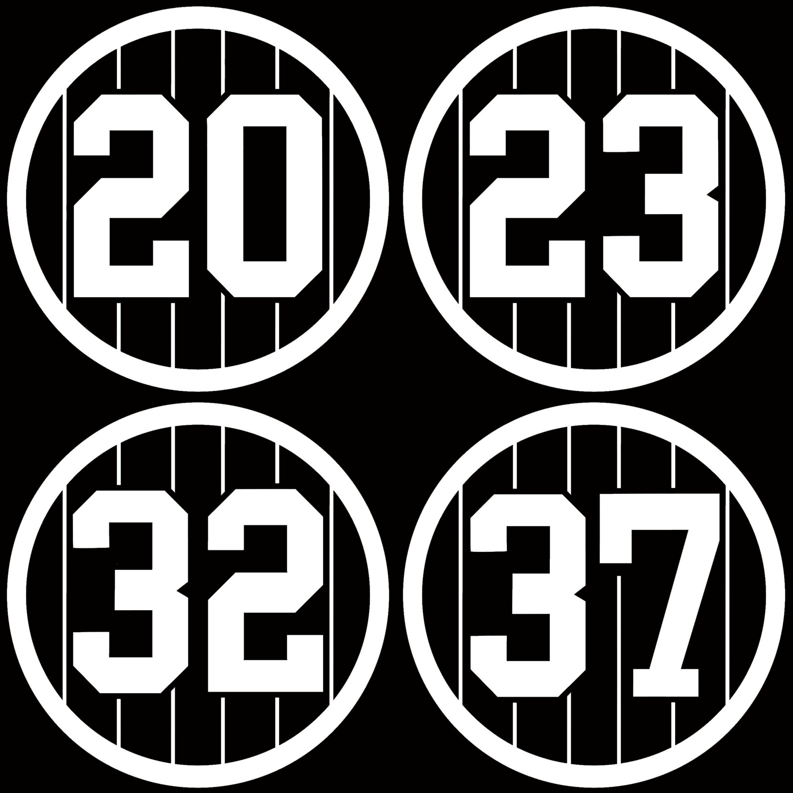 New York Yankees Retired Number Vinyl Decal New York Yankees - Etsy