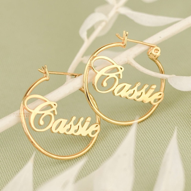 Name Hoop Earrings - Etsy