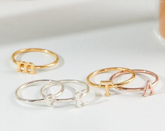 Gold Initial Ring Custom Initial Ring Engraved Ring Custom Ring Custom ...