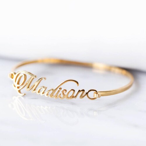 Custom Name Bangle Personalized Bracelet Personalized - Etsy