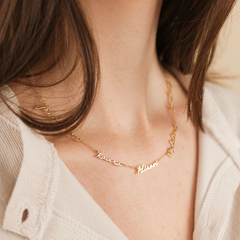 Four Name Infinity Necklace - Etsy