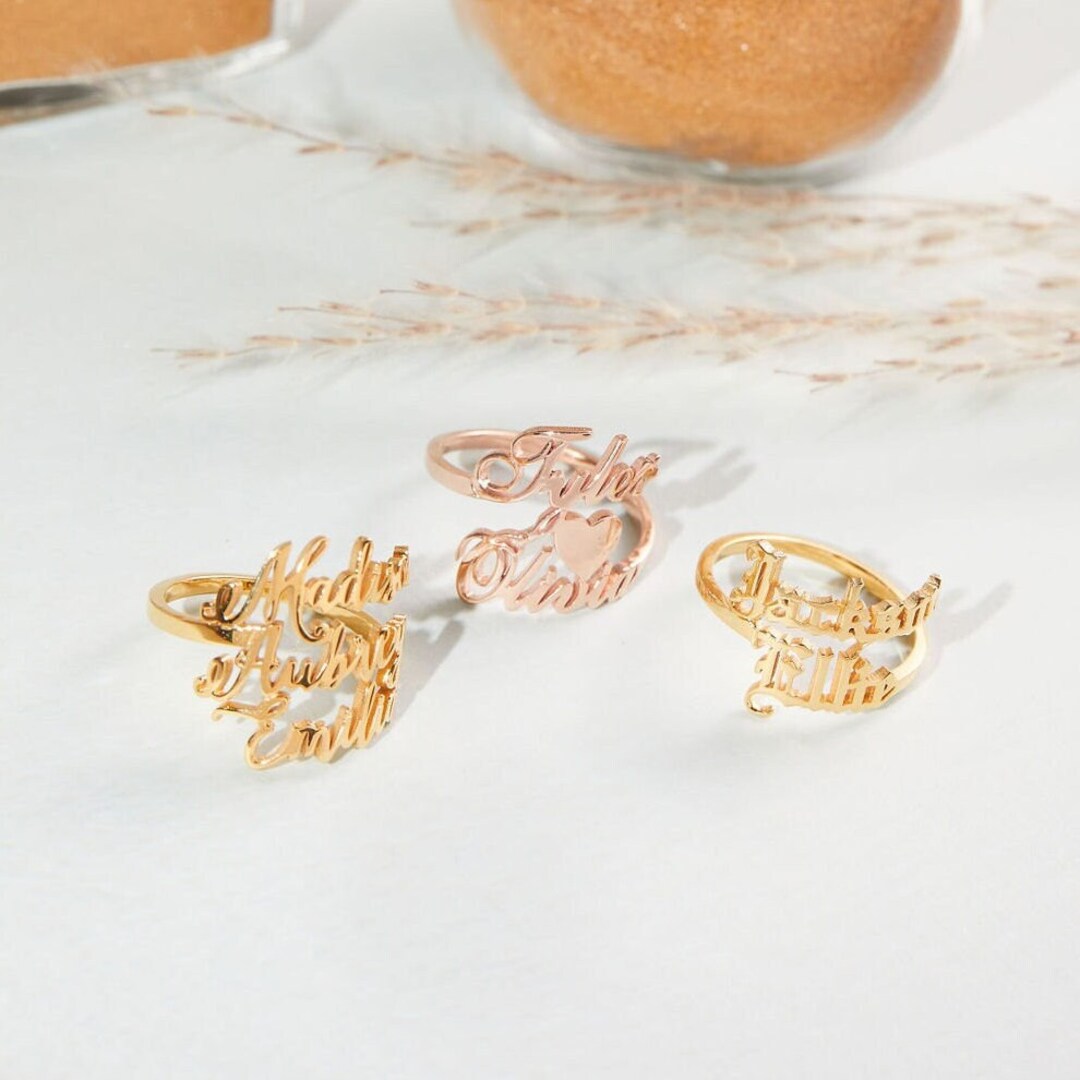 Multiple Name Ring Two Name Ring Triple Name Ring Personalized Name ...