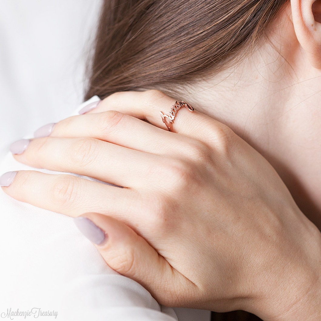 Custom Actual Handwriting Ring - Personalized Signature Ring ...