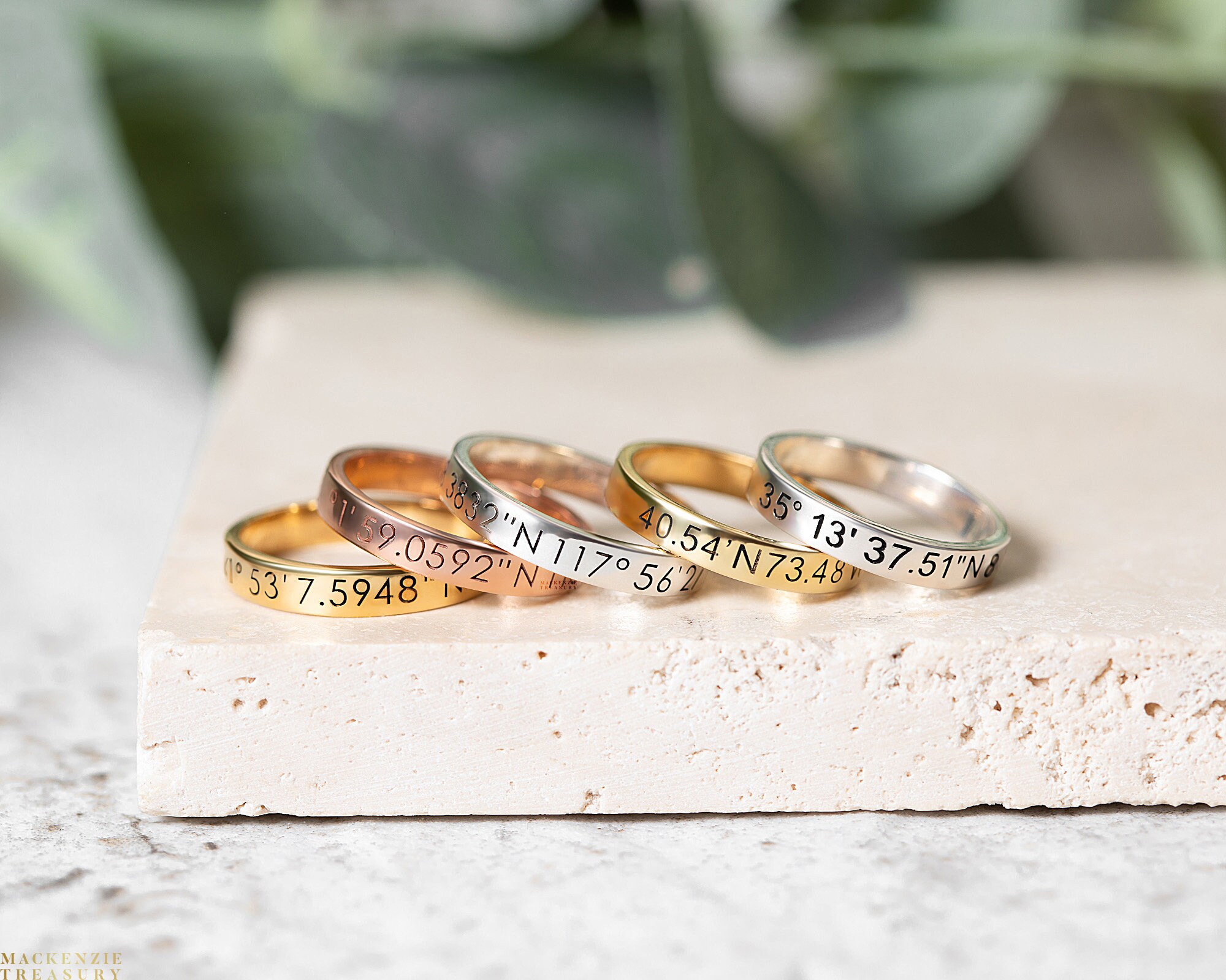 Custom Coordinate Ring Custom Silver Ring Personalized | Etsy