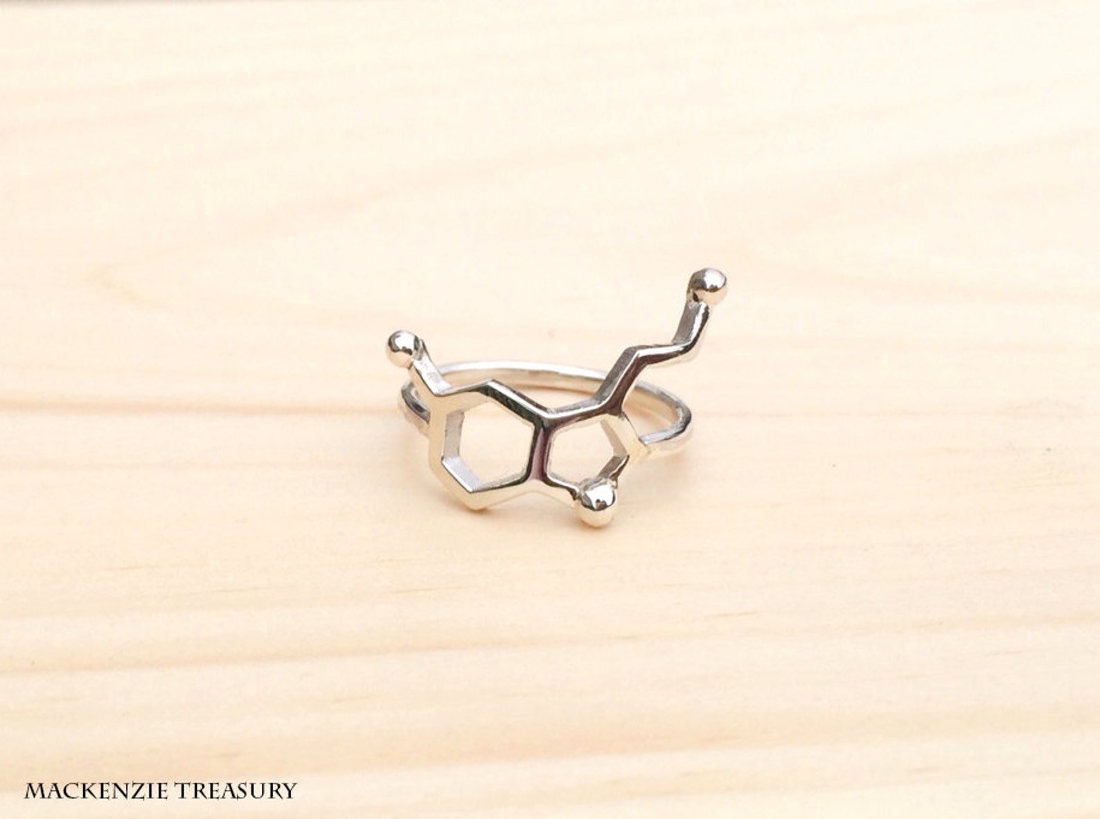 Serotonin Molecule Ring Chemistry Ring Molecule Happiness - Etsy