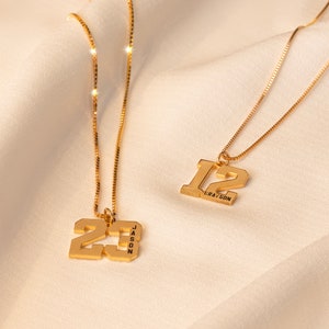 Custom Number Necklace With Name - Number Baseball Necklace ...