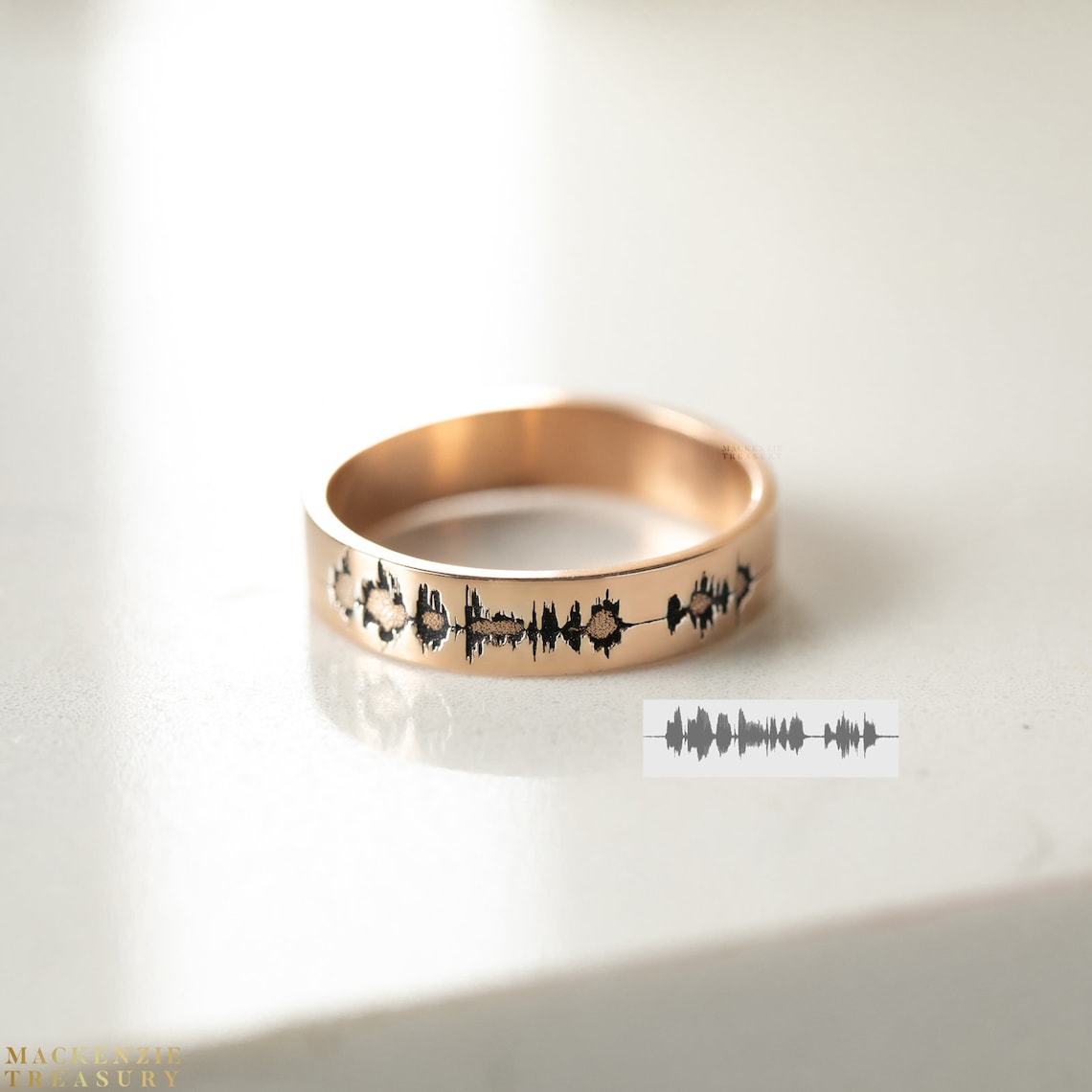 Sound Wave Ring Memorial Gift in SilverGold and Rose | Etsy