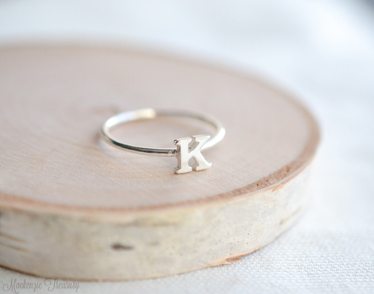 Stackable Initial Ring Silver Initial Ring Letter Ring - Etsy