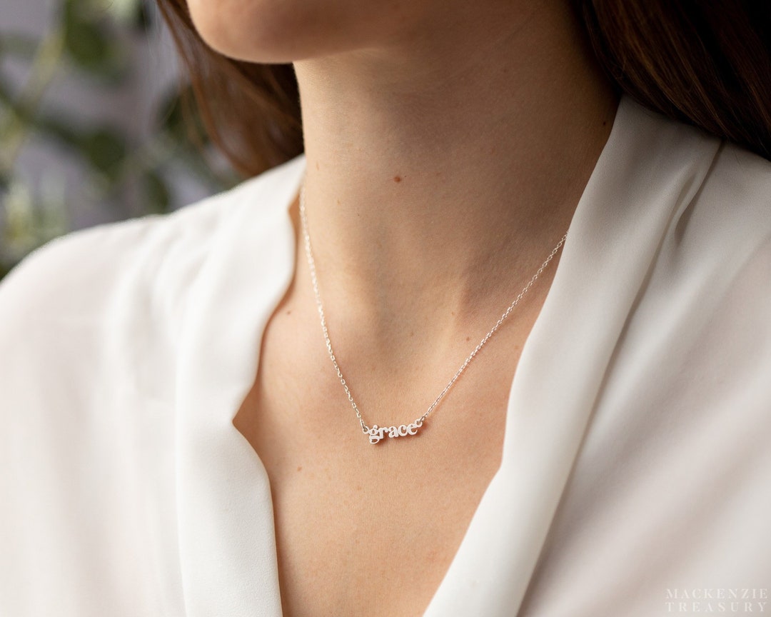 Personalized Tiny Name Necklace - Small Name Necklace - Delicate Name ...
