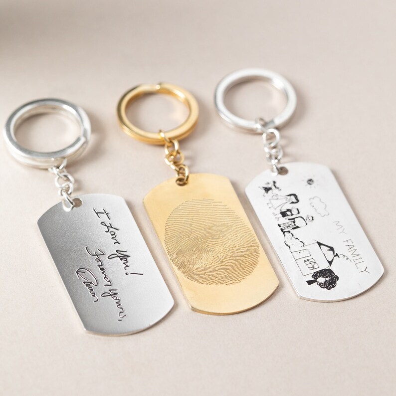 Engraved Actual Handwriting Keychain - Engraved Signature Keychain ...