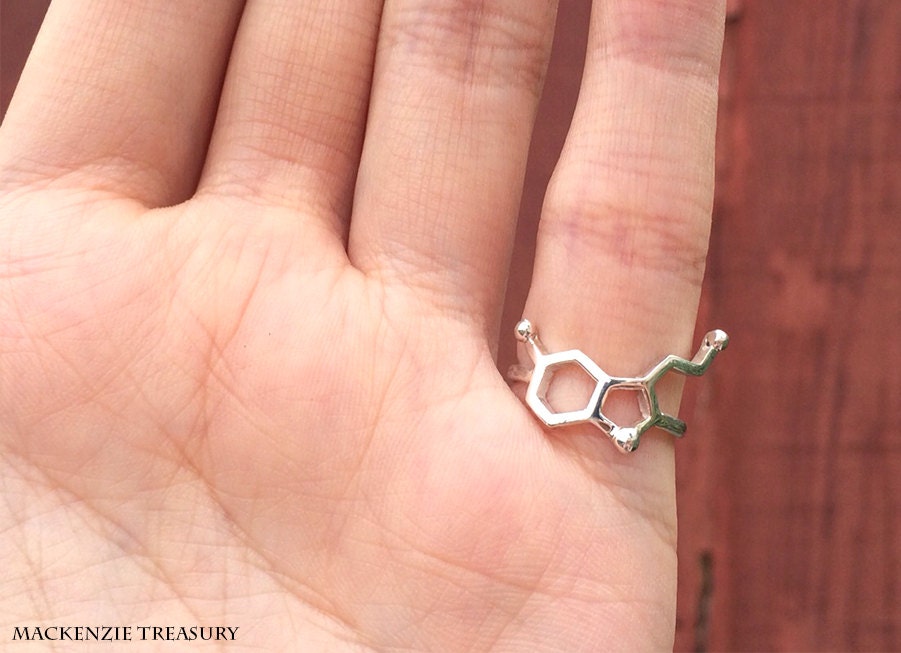 Serotonin Molecule Ring Chemistry Ring Molecule Happiness - Etsy