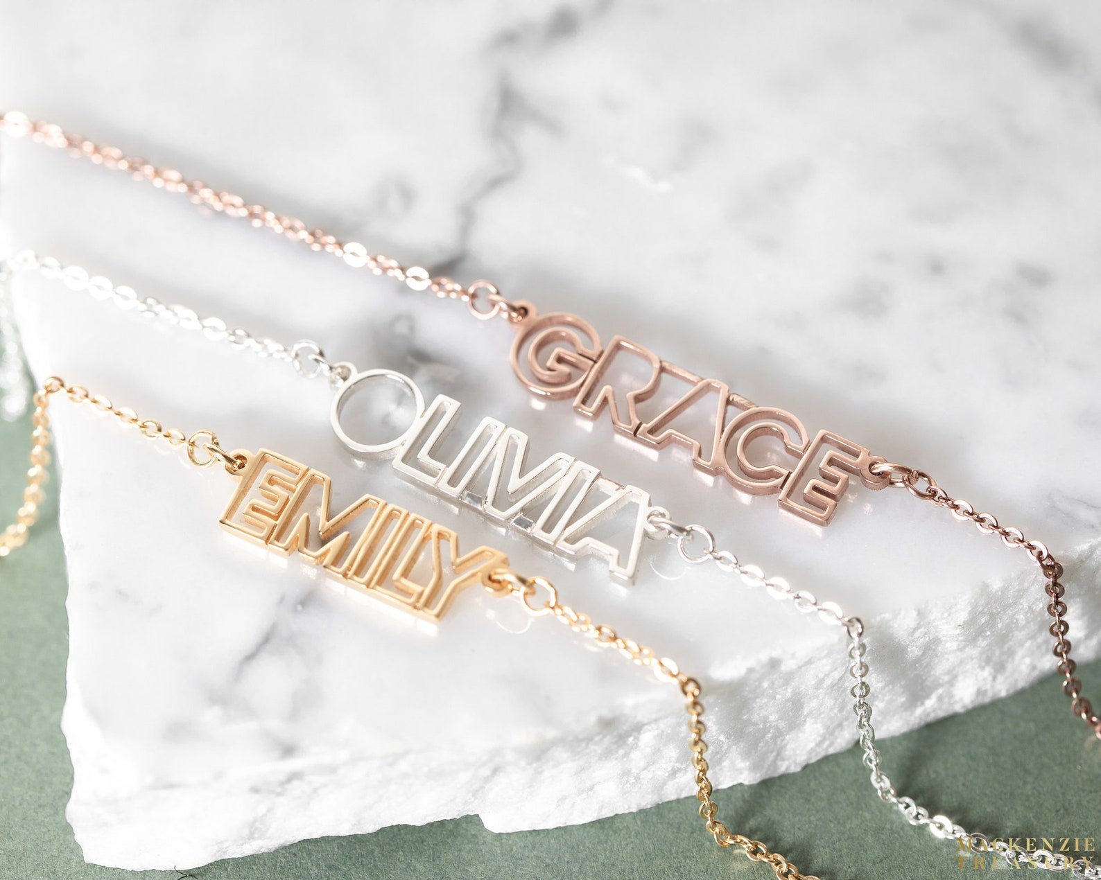 Custom Name Necklace - Modern Name Necklace - Personalized Jewelry ...