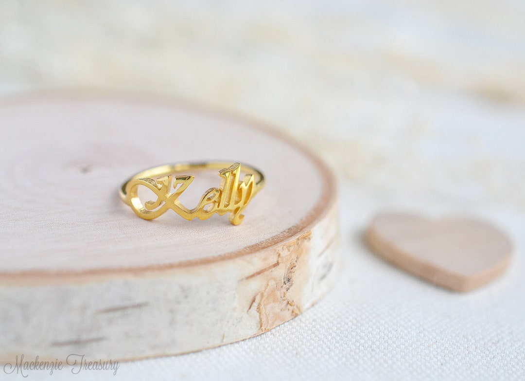 Personalized Name Ring – Stackable Name Ring - Custom Name Ring ...