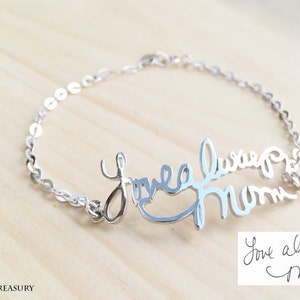 Custom Actual Handwriting Bracelet - Handwriting Bracelet - Memorial ...