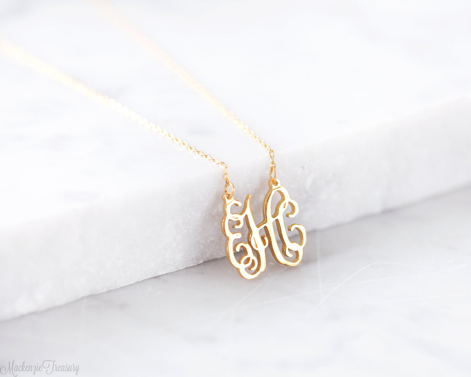 Dainty Monogram Necklace Custom Monogram Necklace Dainty - Etsy