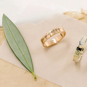 Actual Handwriting Band Ring - Custom Wedding Band Ring - Personalized Handwriting Gift - - Etsy