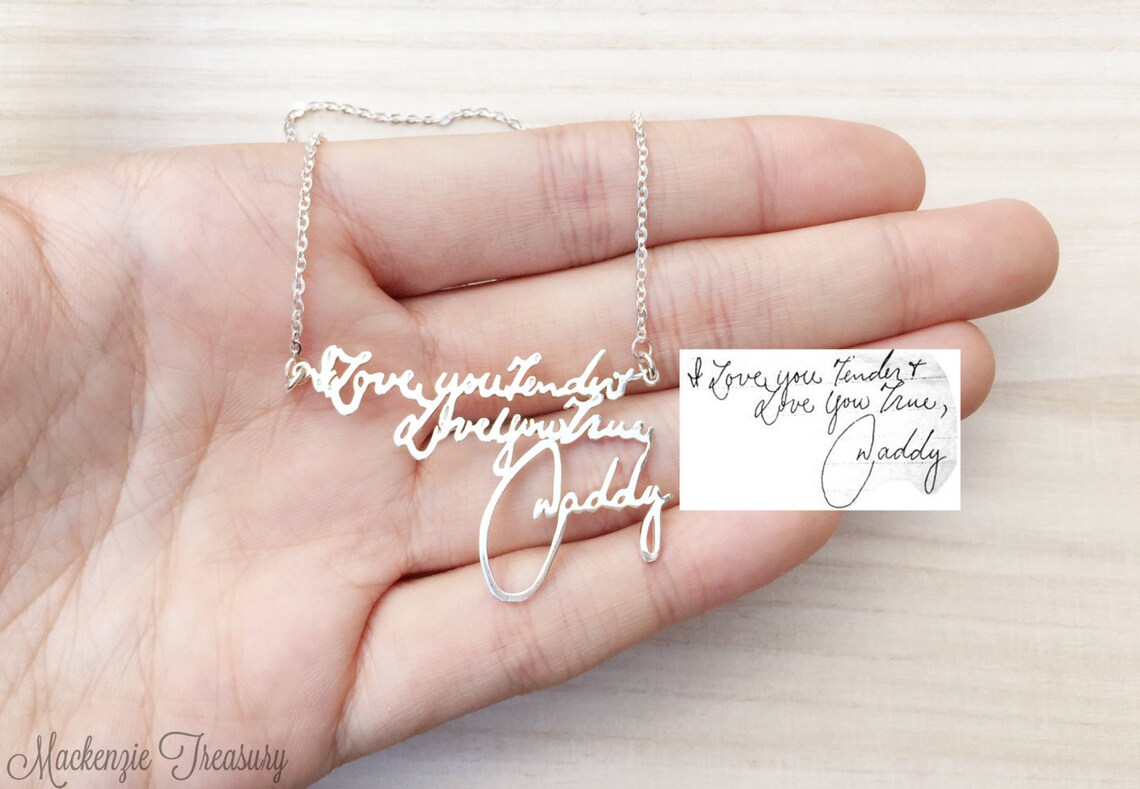 Personalized Handwriting Necklace Message Necklace Signature - Etsy