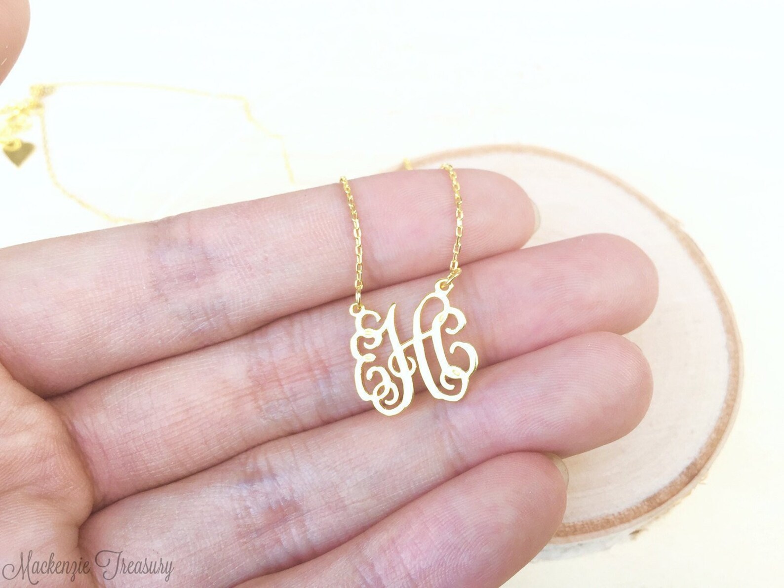 Dainty Monogram Necklace Custom Monogram Necklace Dainty - Etsy