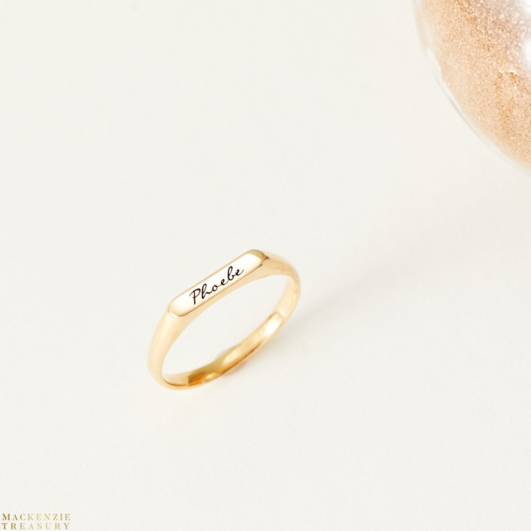 Name Bar Ring - Custom Engraved Name Ring - Personalized Name Ring ...