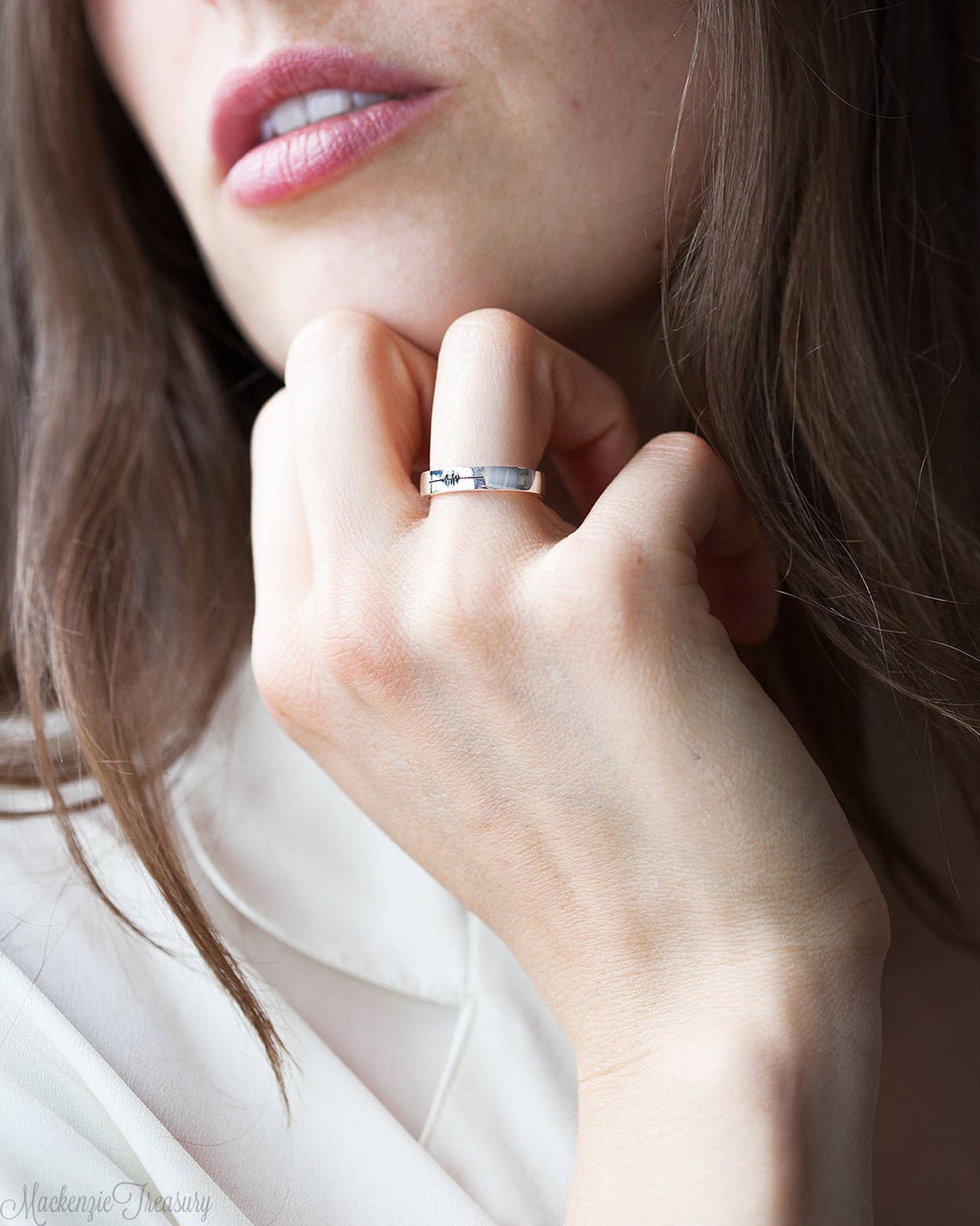 Sound Wave Ring Memorial Gift in Silvergold and Rose - Etsy