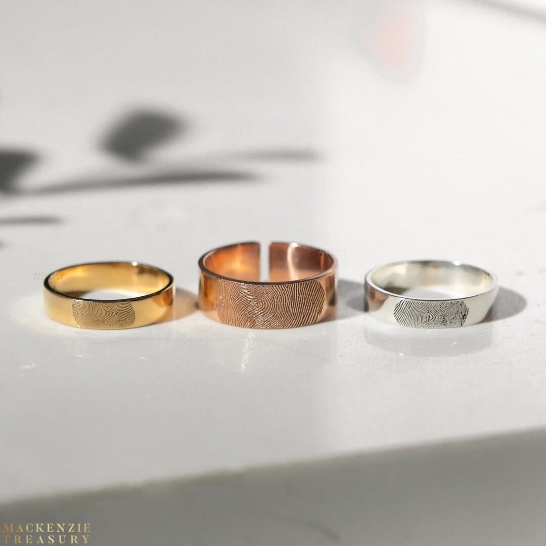 Actual Fingerprint Ring - Finger Print - Thumbs Ring - Memorial Ring ...