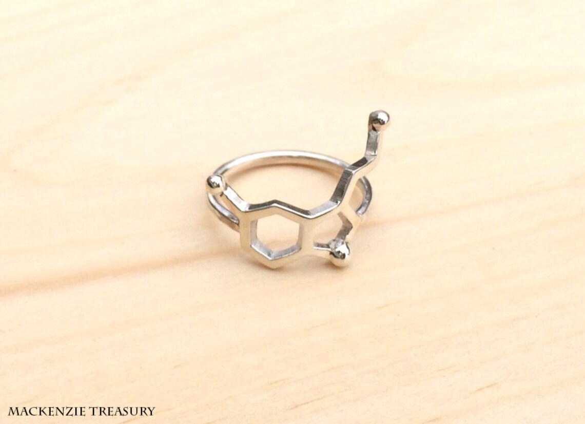 Serotonin Molecule Ring Chemistry Ring Molecule Happiness - Etsy