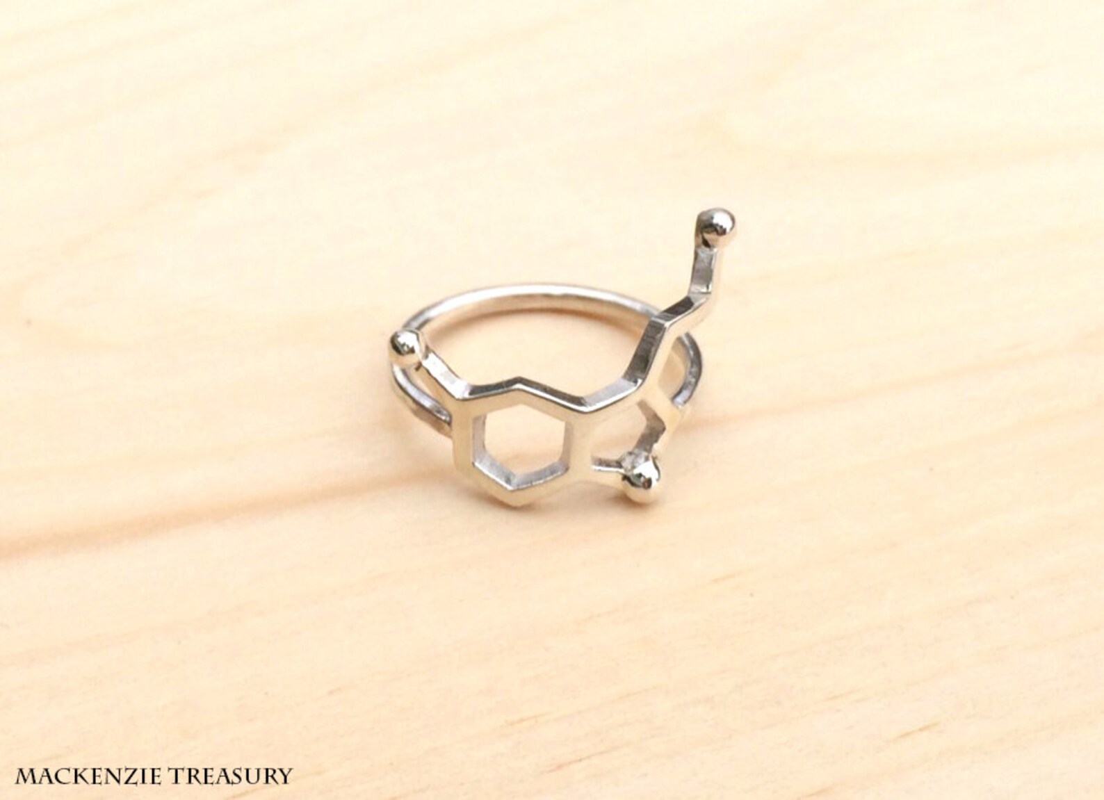 Serotonin Molecule Ring Chemistry Ring Molecule Happiness | Etsy