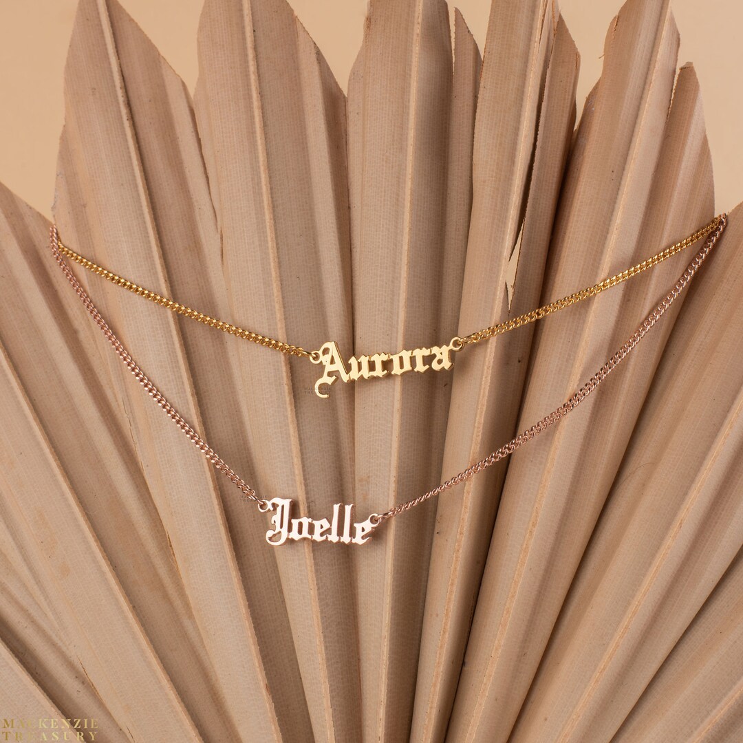 Curb Chain Name Necklace - Personalized Name Necklace With Curb Chain ...