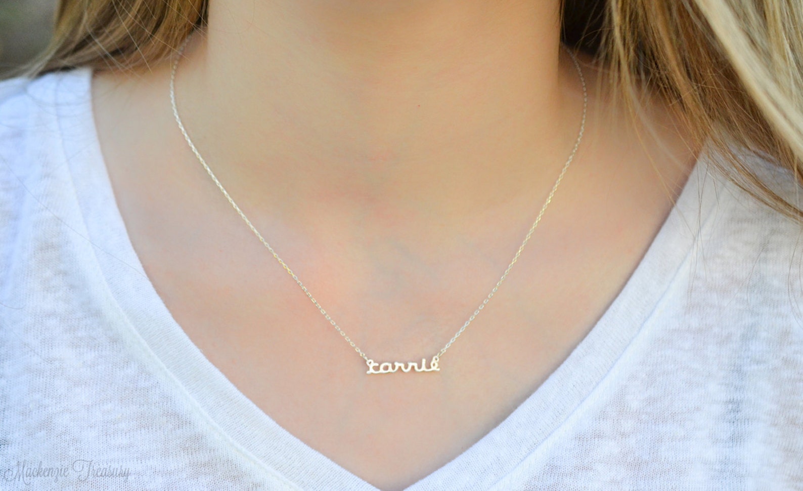 Tiny Name Necklace Dainty Name Charm Small Charm Necklace - Etsy