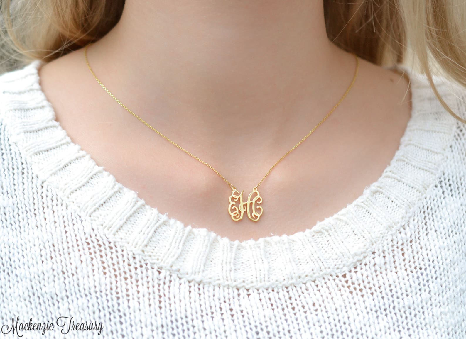 Dainty Monogram Necklace Custom Monogram Necklace Dainty - Etsy