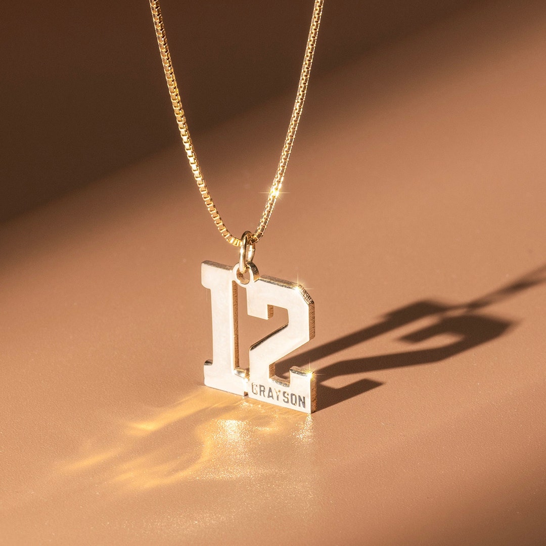 Custom Number Necklace With Name - Number Baseball Necklace ...