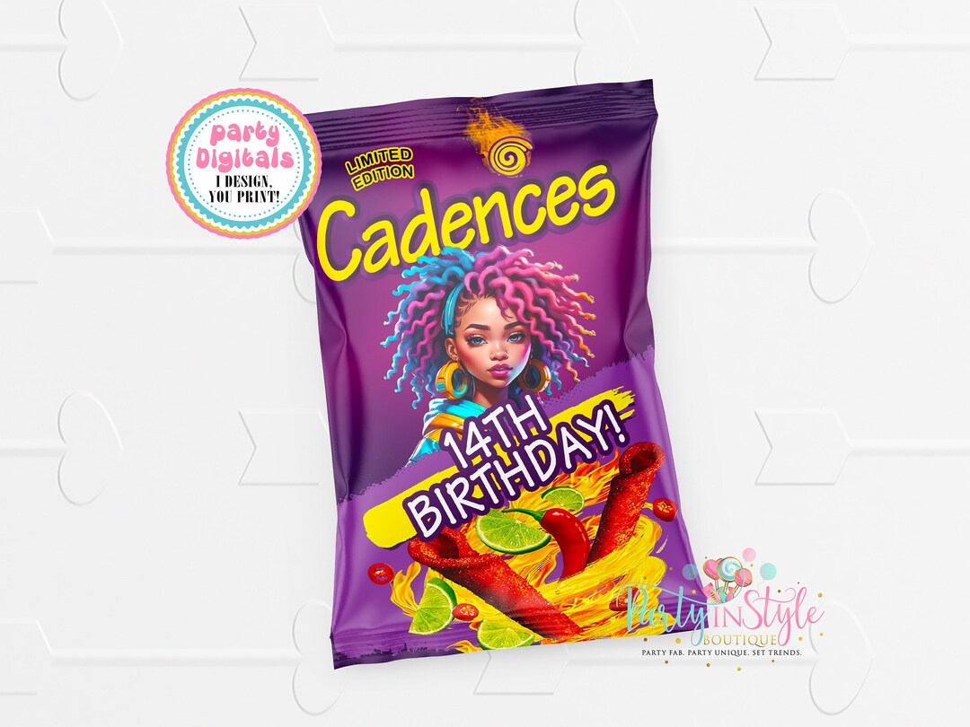 E-MAILED FILE, Hot Chip Bag, Birthday Favors, Custom Favors, Prom ...