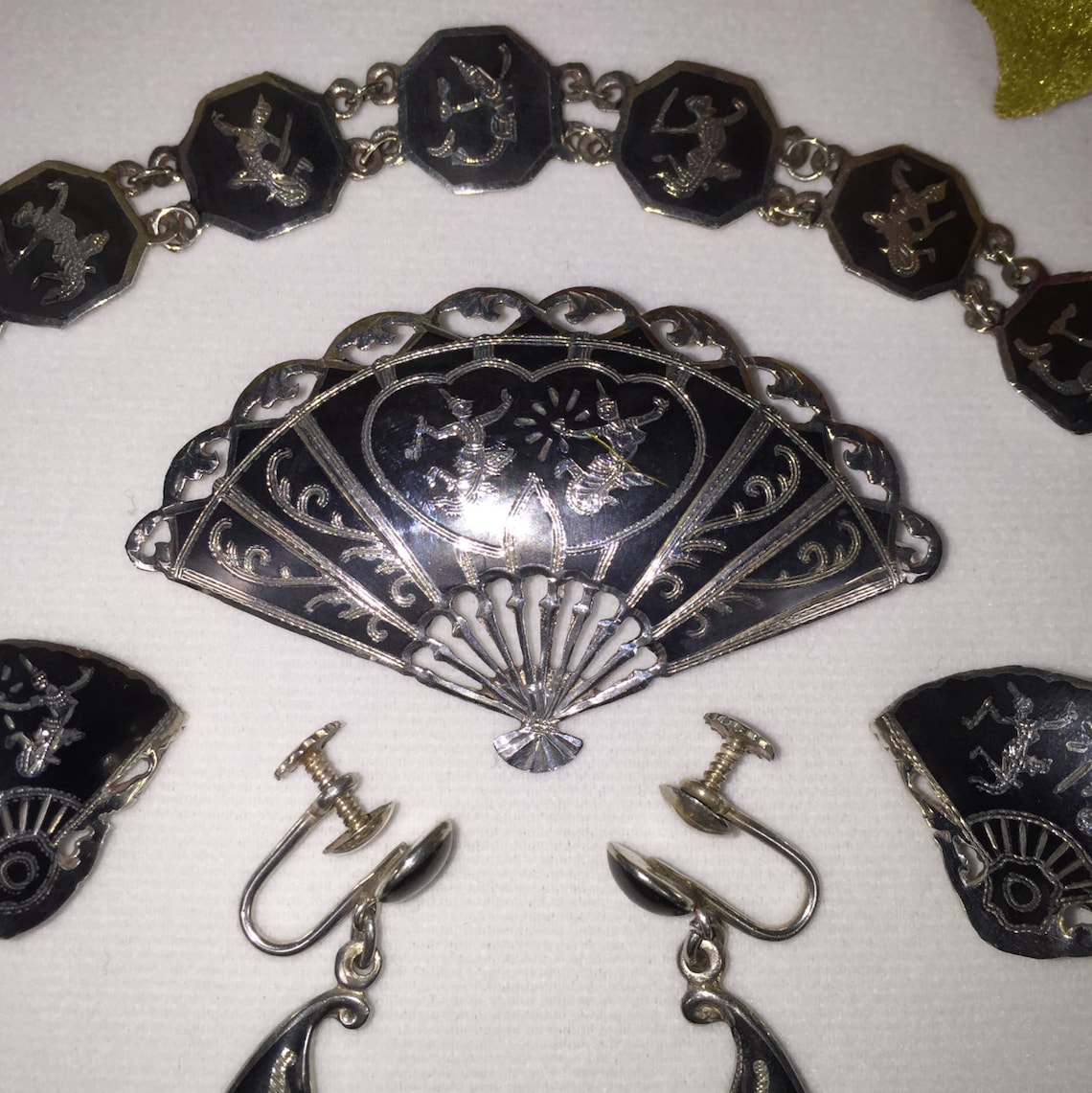 Siam Vintage Sterling Silver Jewelry Set - Etsy UK