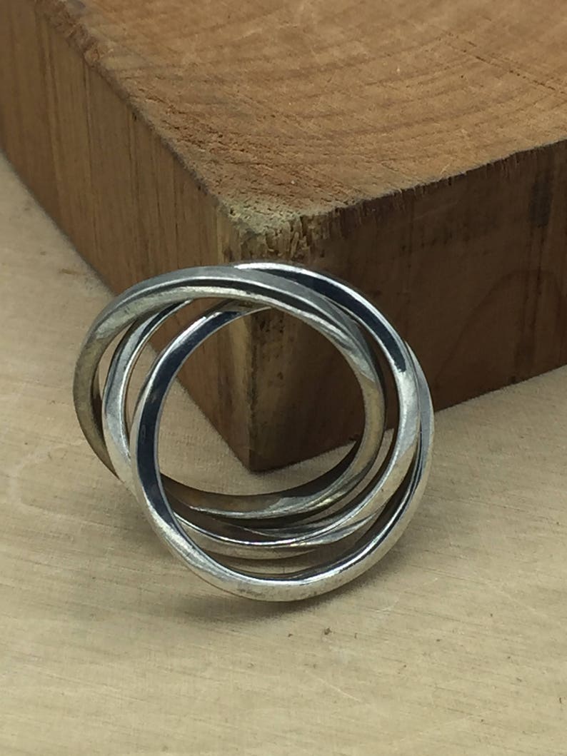 925 FAS Stamped Silver Triple Ring - Etsy