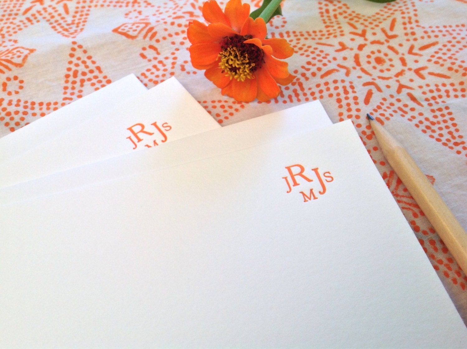 Family Personalized Letterpress Stationery Set of 25 Cards | Etsy