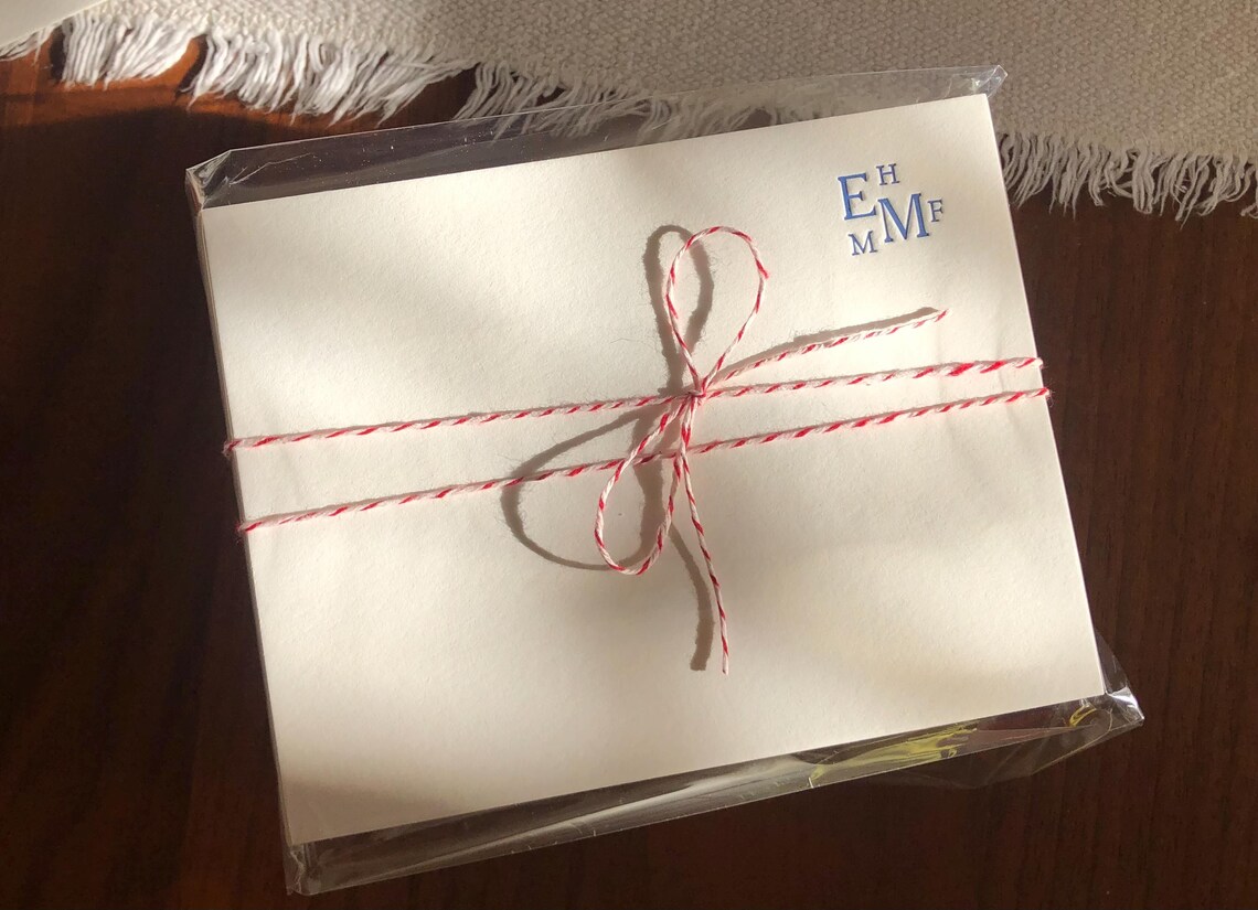 Family - Personalized Letterpress Stationery - Set of 25 Cards ...
